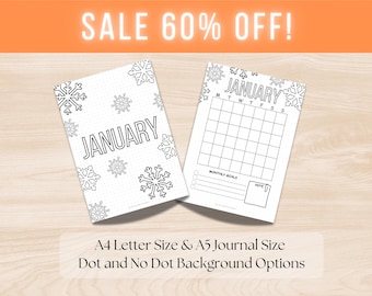 January Title Page Printable Monthly Planner Undated Set January ...