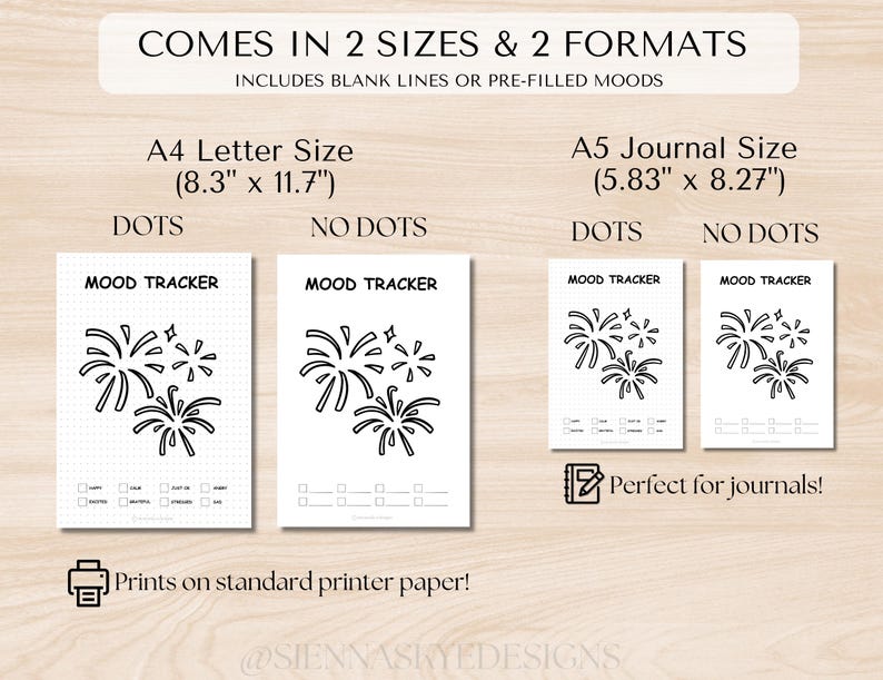 Fireworks Mood Tracker, PRINTABLE Journal Page, 31 Day Planner Page ...