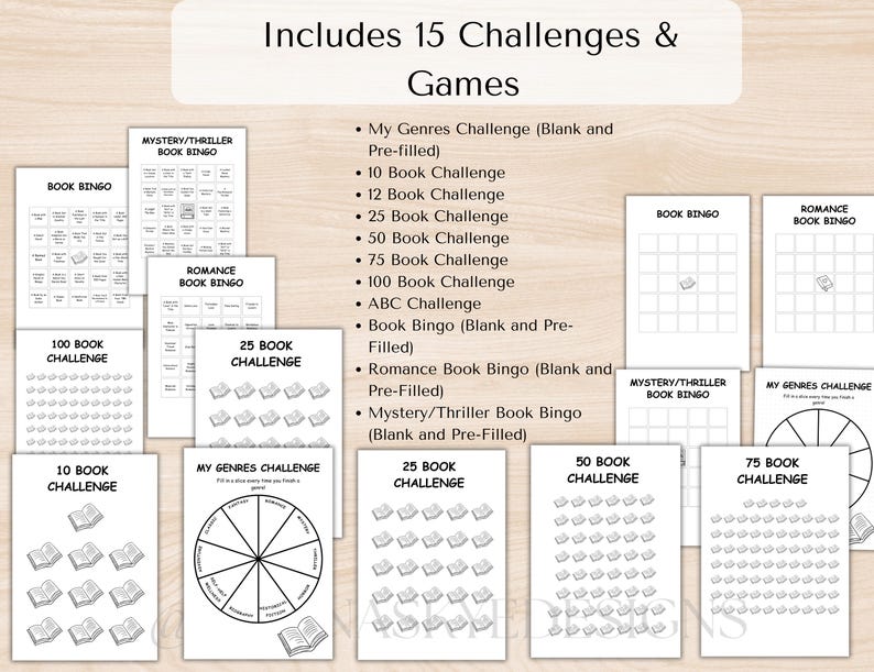 Book Lover's Reading Journal Bundle: Trackers, Challenges, Logs ...