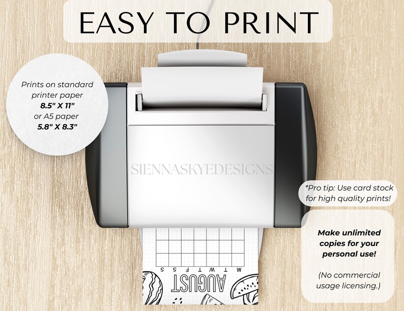 August Printable Title Page and Calendar, Journal Cover and Monthly ...