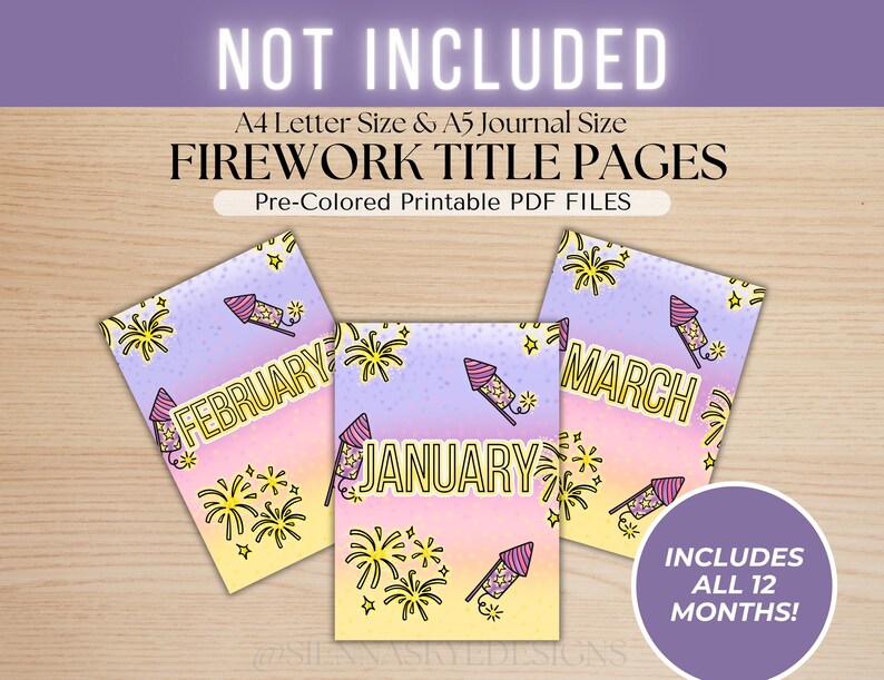 Monthly Printable Calendars, Fireworks Planner, Fireworks Journal ...