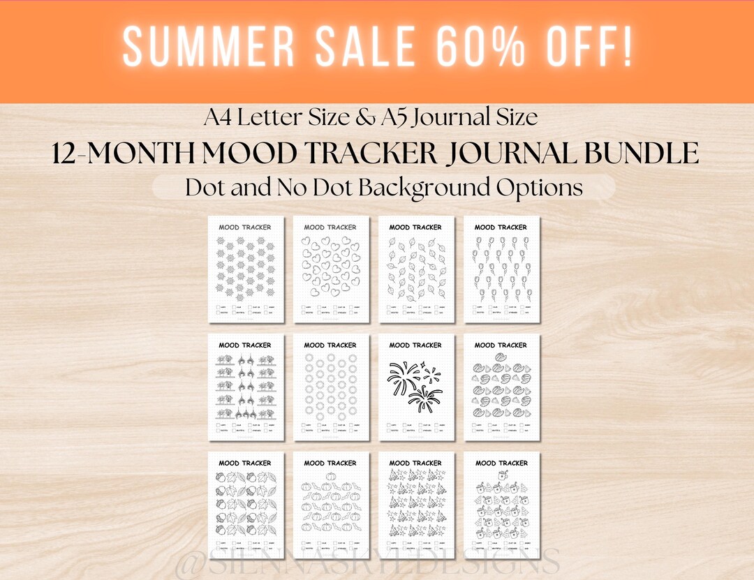Seasonal Mood Tracker Bundle: A4 & A5 Printable Journal (digital ...