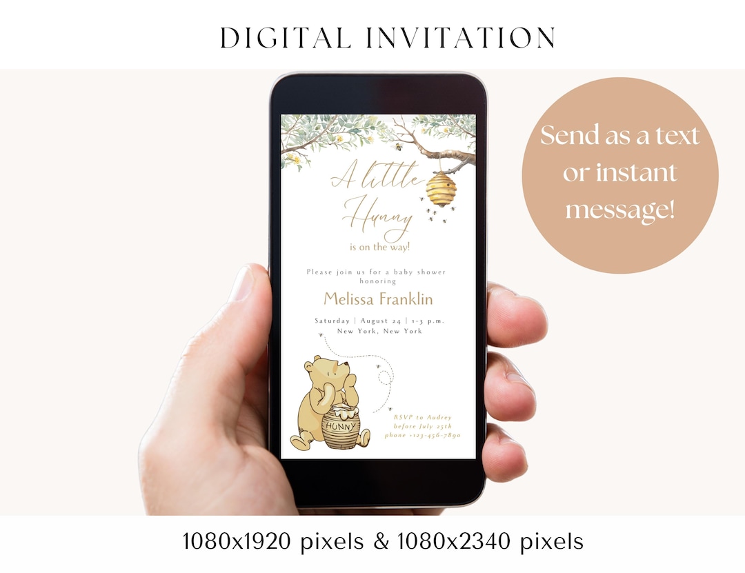 Classic Winnie-the-pooh ‘A Little Hunny is on the Way’ BABY SHOWER ...