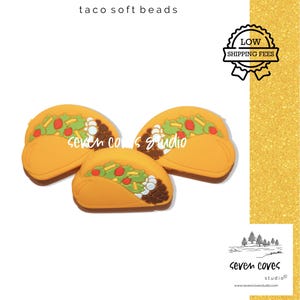 MEXICAN FOOD TACOS , Soft Focal Beads, Badge Reel Supplies Diy Silicone ...