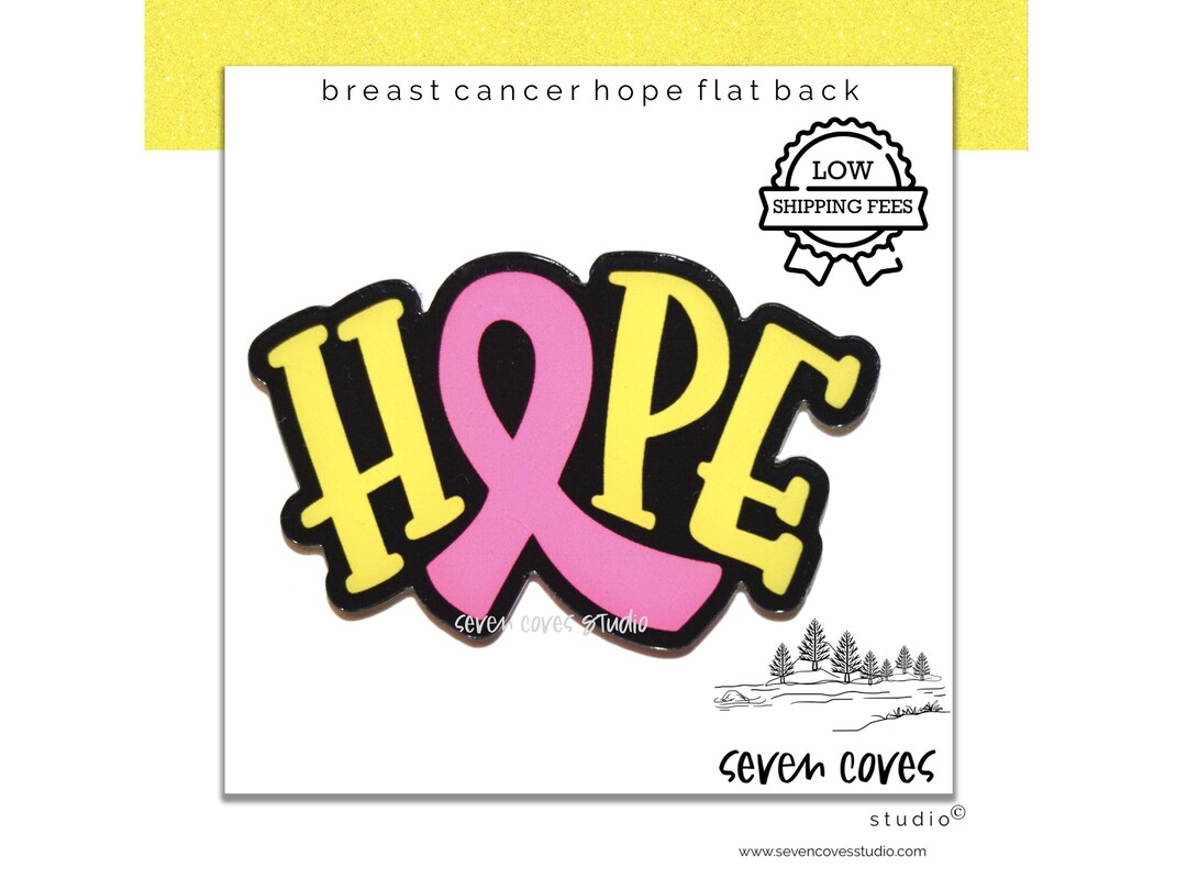 35mm-hope BREAST CANCER Awareness Acrylic Resin Flat Back Badge Reel ...