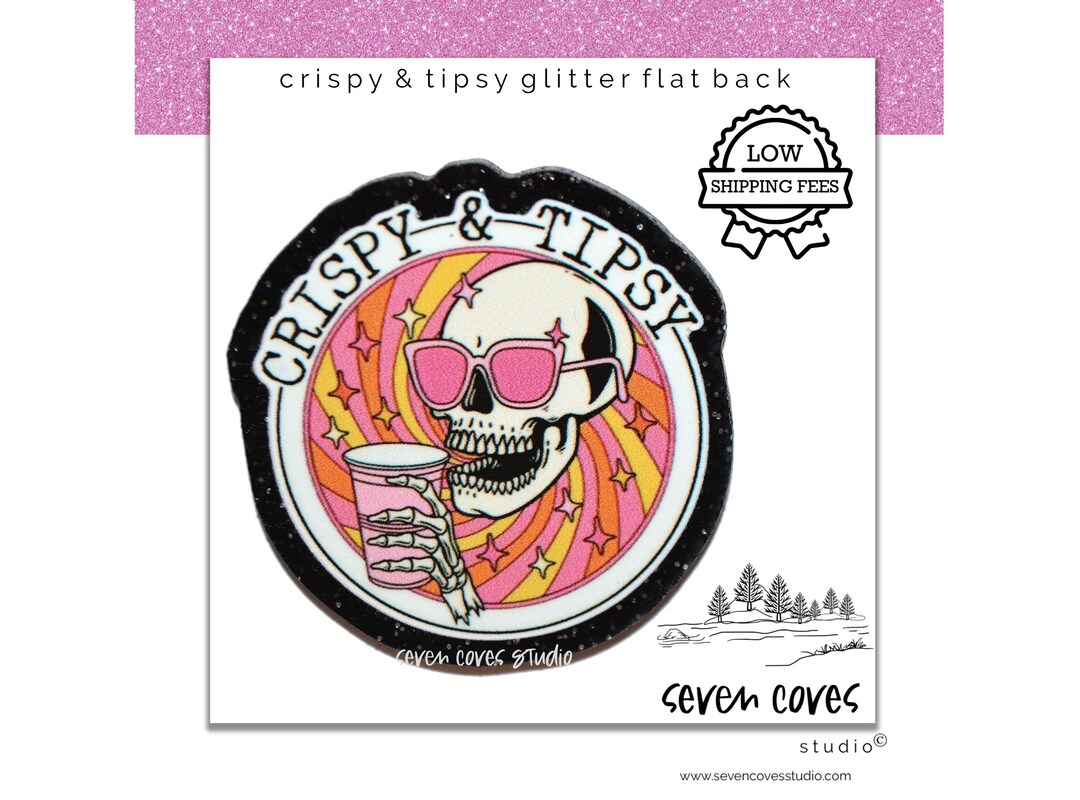 CRISPY & TIPSY SKELETON Badge Reel Diy Craft Supplies, Glitter Planar ...
