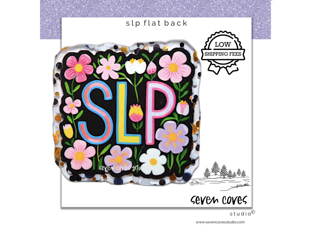 GLITTER ACRYLIC FLATBACK, Speech Language Pathologist, Planar Resin ...