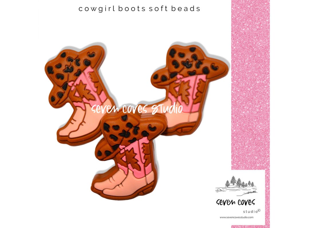COWGIRL BOOT BEADS, Soft Focal Beads, Badge Reel Supplies Diy Silicone ...