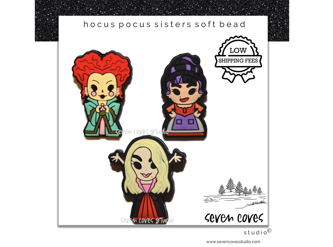 WITCH SISTERS HOCUS Pocus Soft Focal Beads, Badge Reel Supplies Diy ...