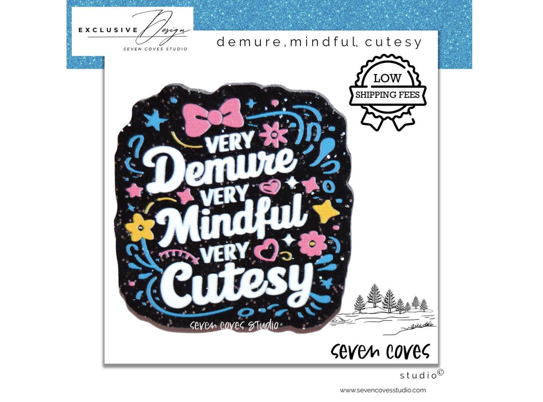 41mm-very DEMURE VERY Mindful Very Cutesy Badge Reel Supplies Acrylic ...