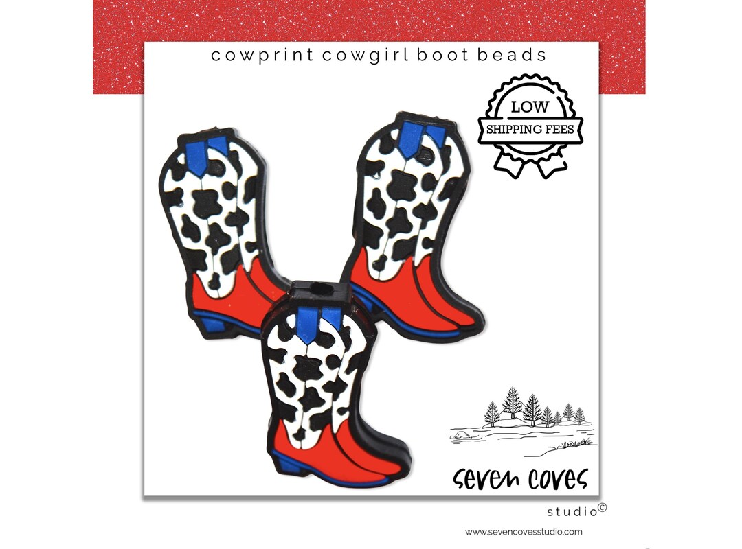 COWGIRL BOOT BEADS, Soft Focal Beads, Badge Reel Supplies Diy Silicone ...