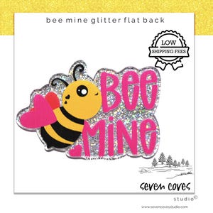 32mm-bee MINE VALENTINE'S Day Theme Acrylic Resin Flat Back Glitter ...