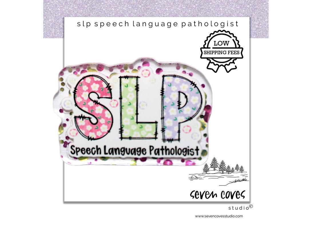 GLITTER ACRYLIC FLATBACK, Speech Language Pathologist, Planar Resin ...
