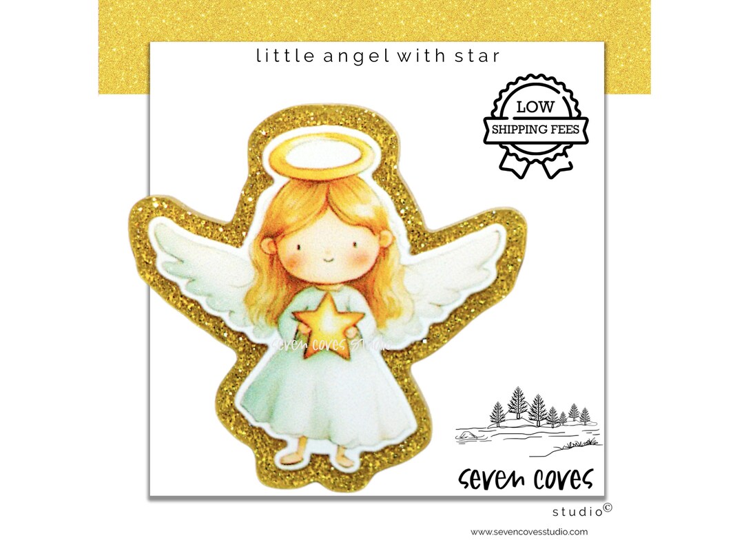 CUTE LITTLE ANGEL Badge Reel Diy Embellishment Supply, Glitter Planar ...