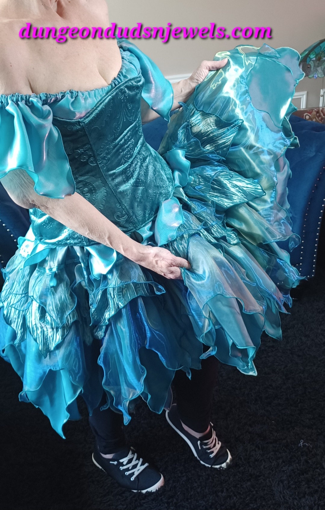 DDNJ Ship Ready OOAK Taffeta Mermaid Fairy Petal Hem Skirt Renaissance ...