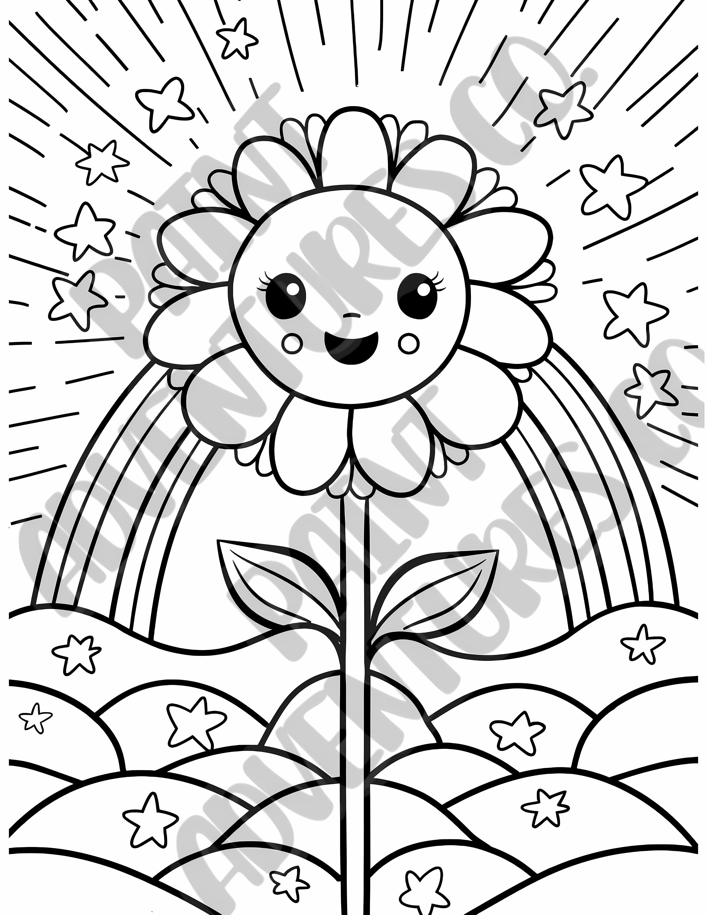 Cute Blossoms Coloring Pages Bundle - Etsy