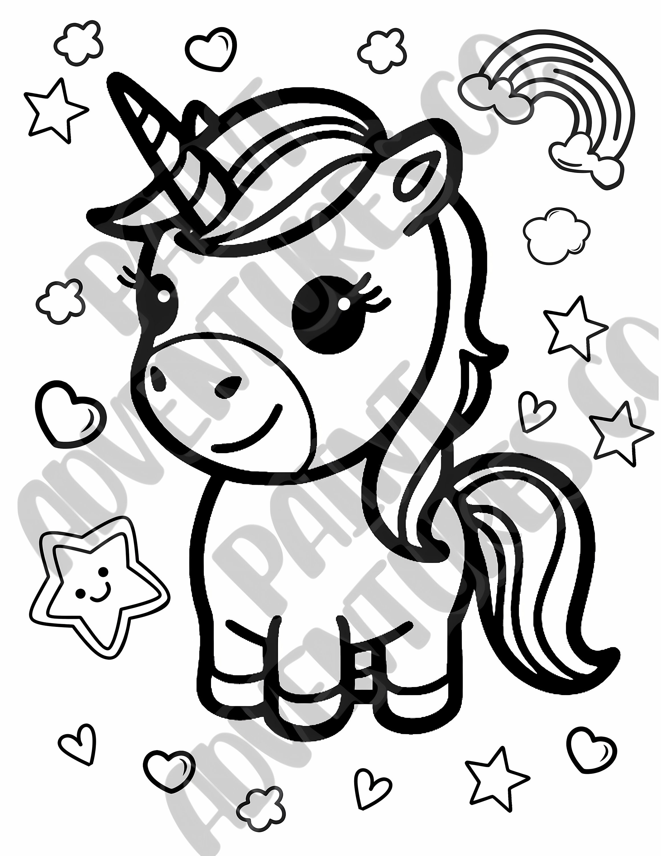 Magical Unicorns Coloring Pages Bundle - Etsy