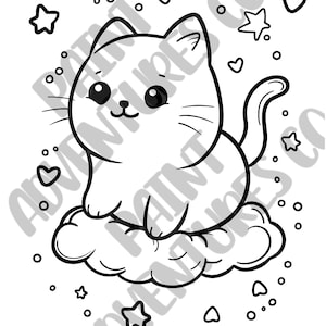 Purrfectly Cute Cats Coloring Pages Bundle - Etsy