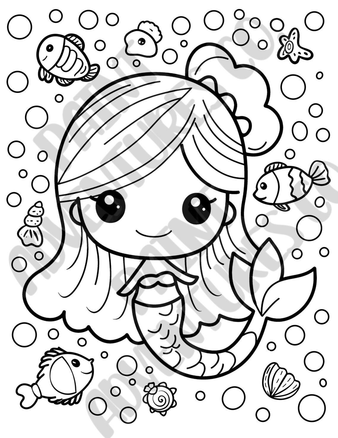 Magical Mermaid Coloring Pages Bundle for Kids - Etsy