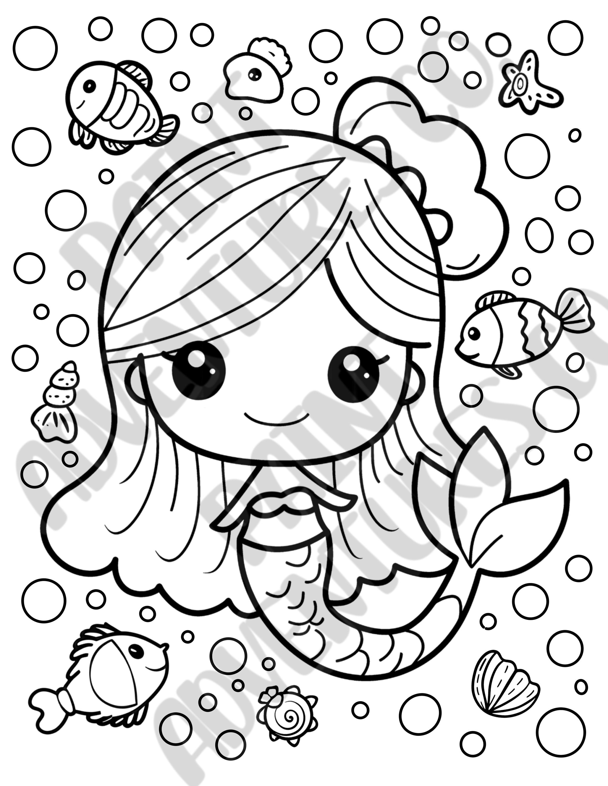 Magical Mermaid Coloring Pages Bundle for Kids - Etsy