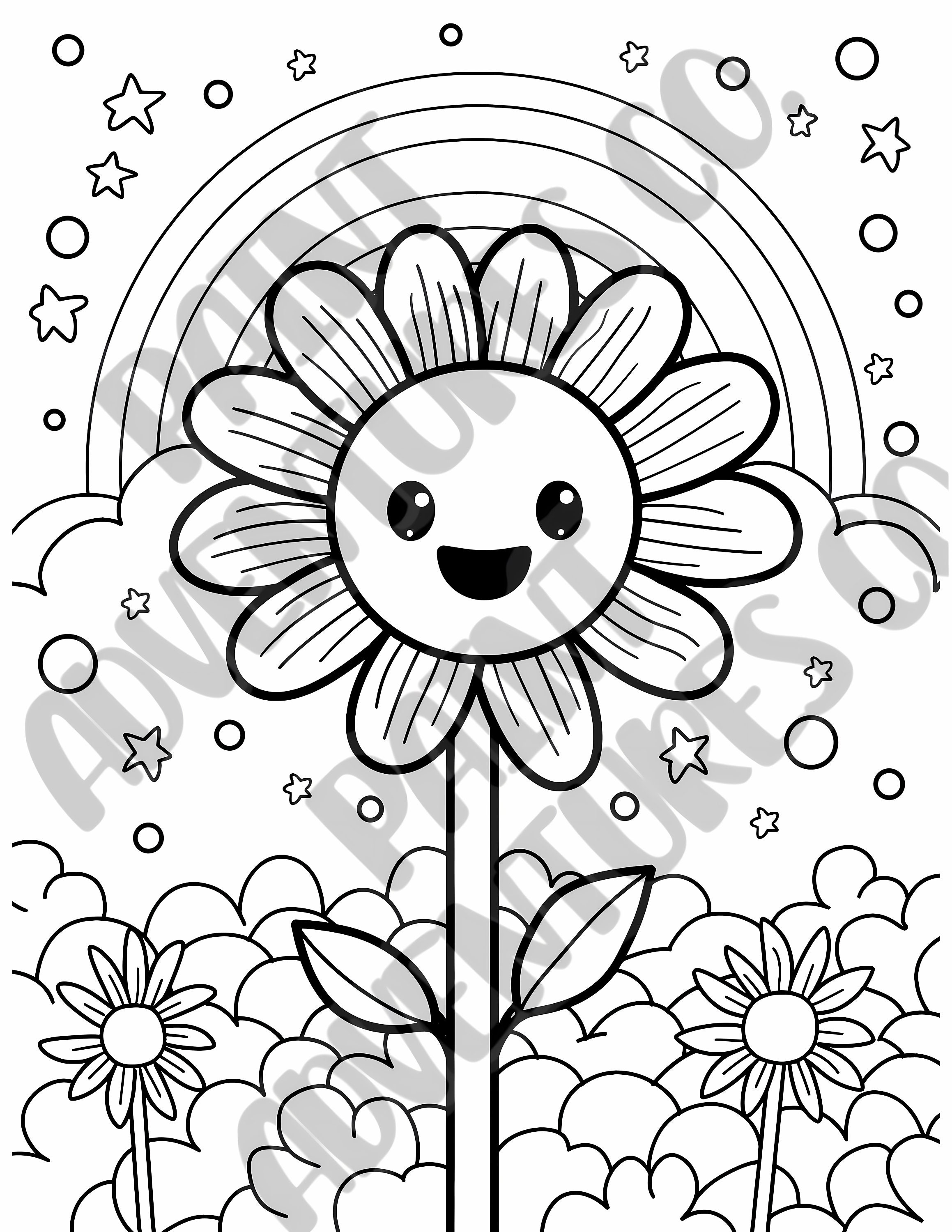Cute Blossoms Coloring Pages Bundle - Etsy