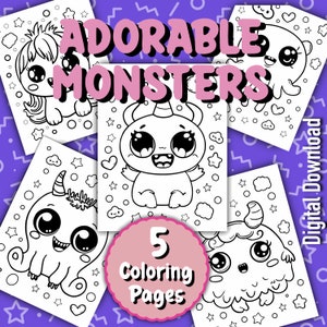Monstrous Fun Coloring Pages Bundle for Kids - Etsy