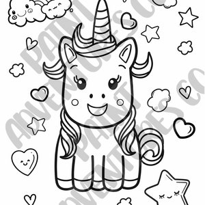 Magical Unicorns Coloring Pages Bundle - Etsy
