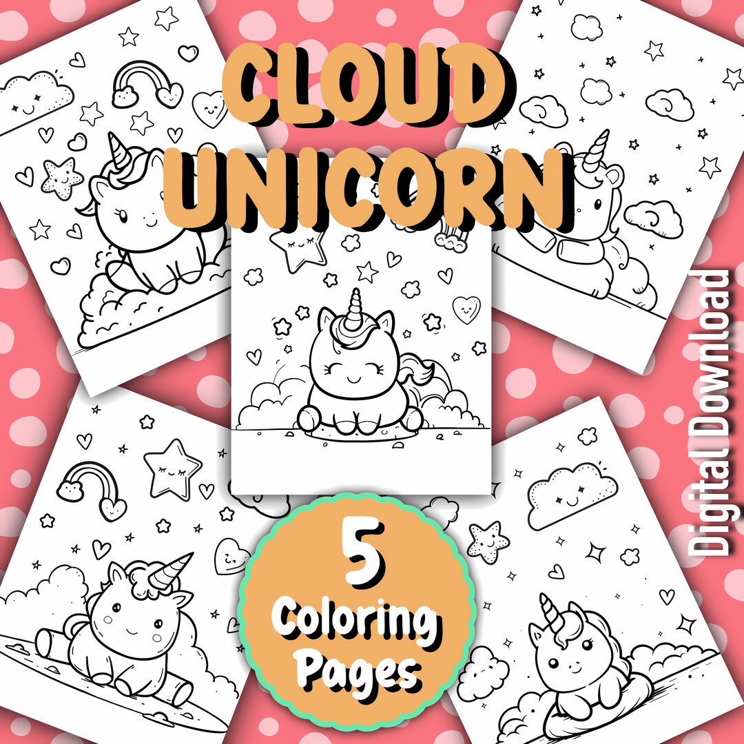 Magical Unicorns Coloring Pages Bundle 2 - Etsy