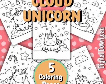 Magical Unicorns Coloring Pages Bundle - Etsy