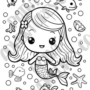 Magical Mermaid Coloring Pages Bundle for Kids - Etsy