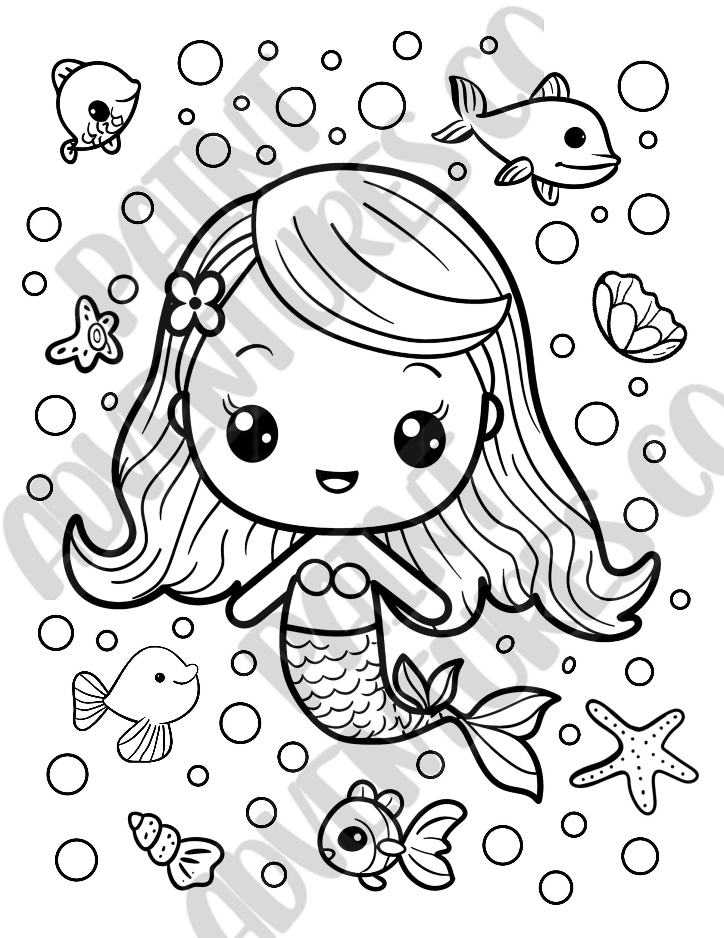 Magical Mermaid Coloring Pages Bundle for Kids - Etsy