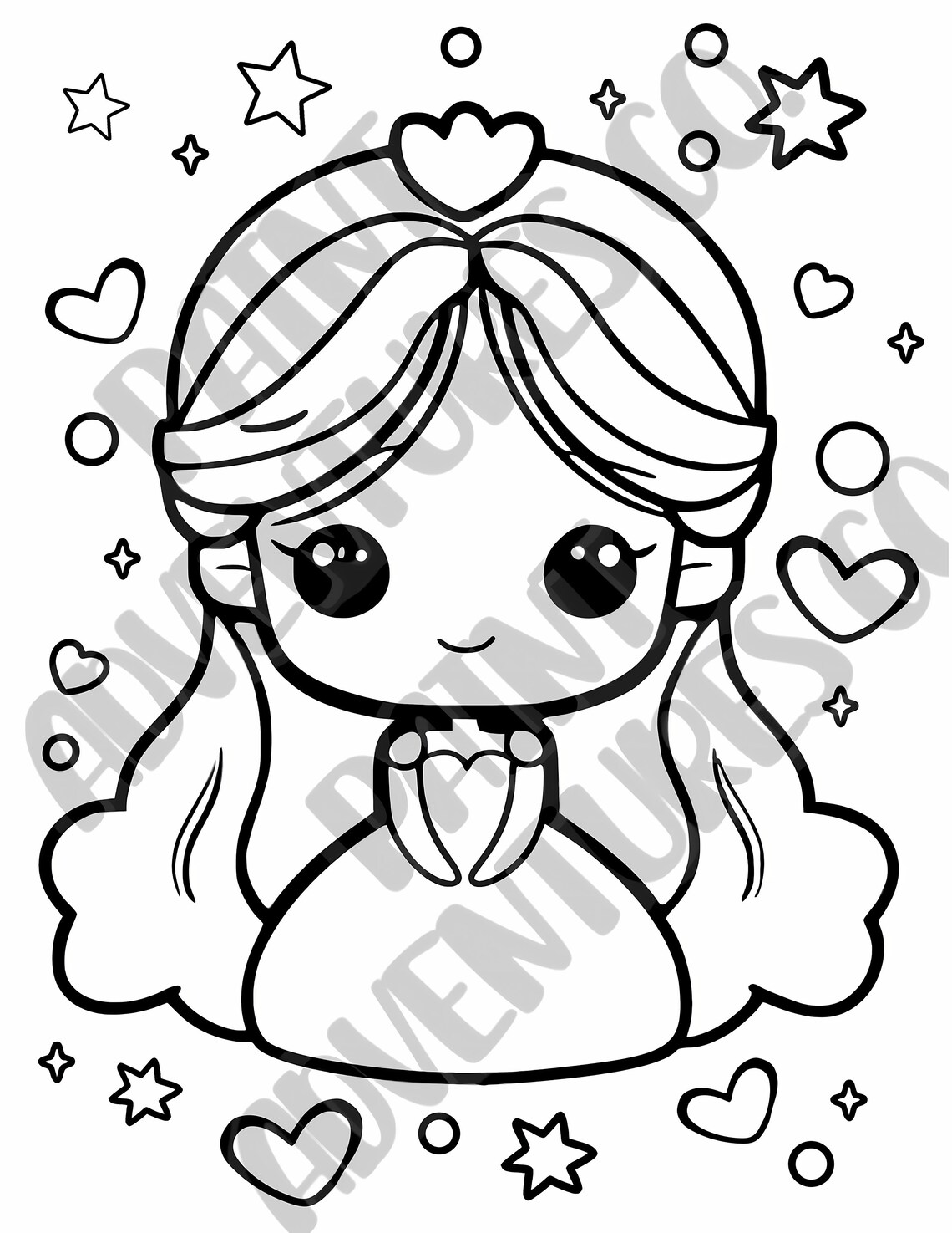 Princesses Coloring Pages Bundle of 5 - Etsy