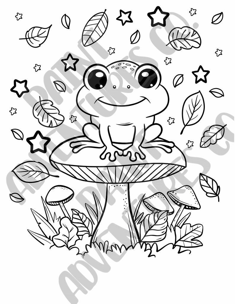 Hoppy Fun Frog Coloring Pages Bundle - Etsy