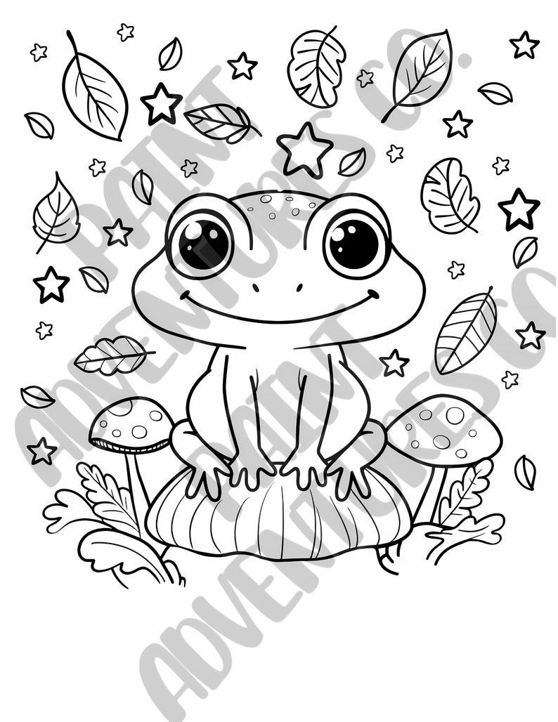 Hoppy Fun Frog Coloring Pages Bundle - Etsy