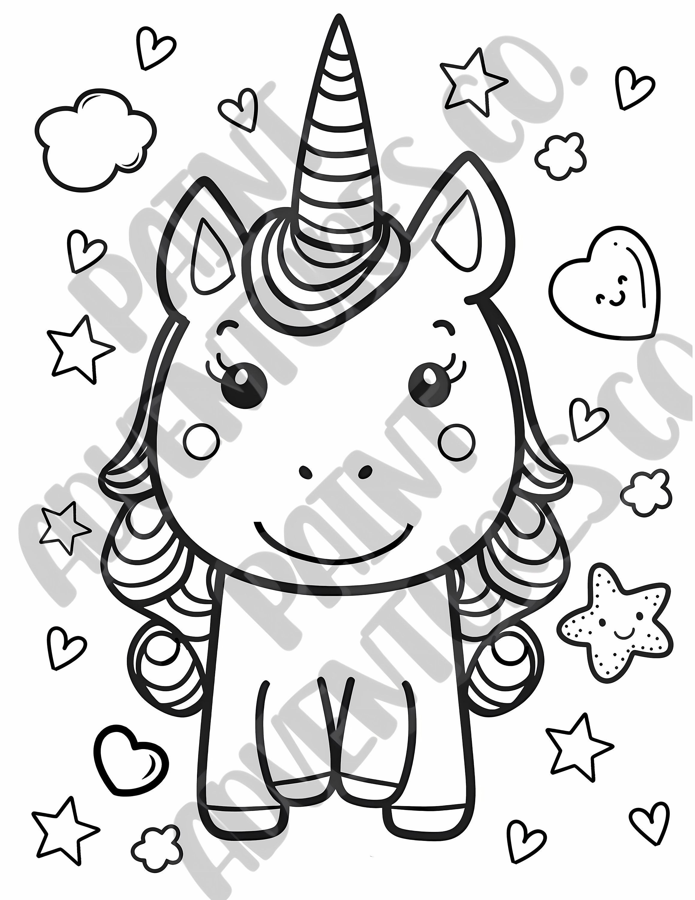 Magical Unicorns Coloring Pages Bundle - Etsy