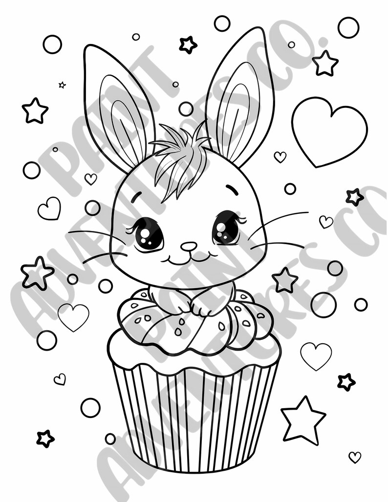Cute Bunny Coloring Pages Bundle - Etsy