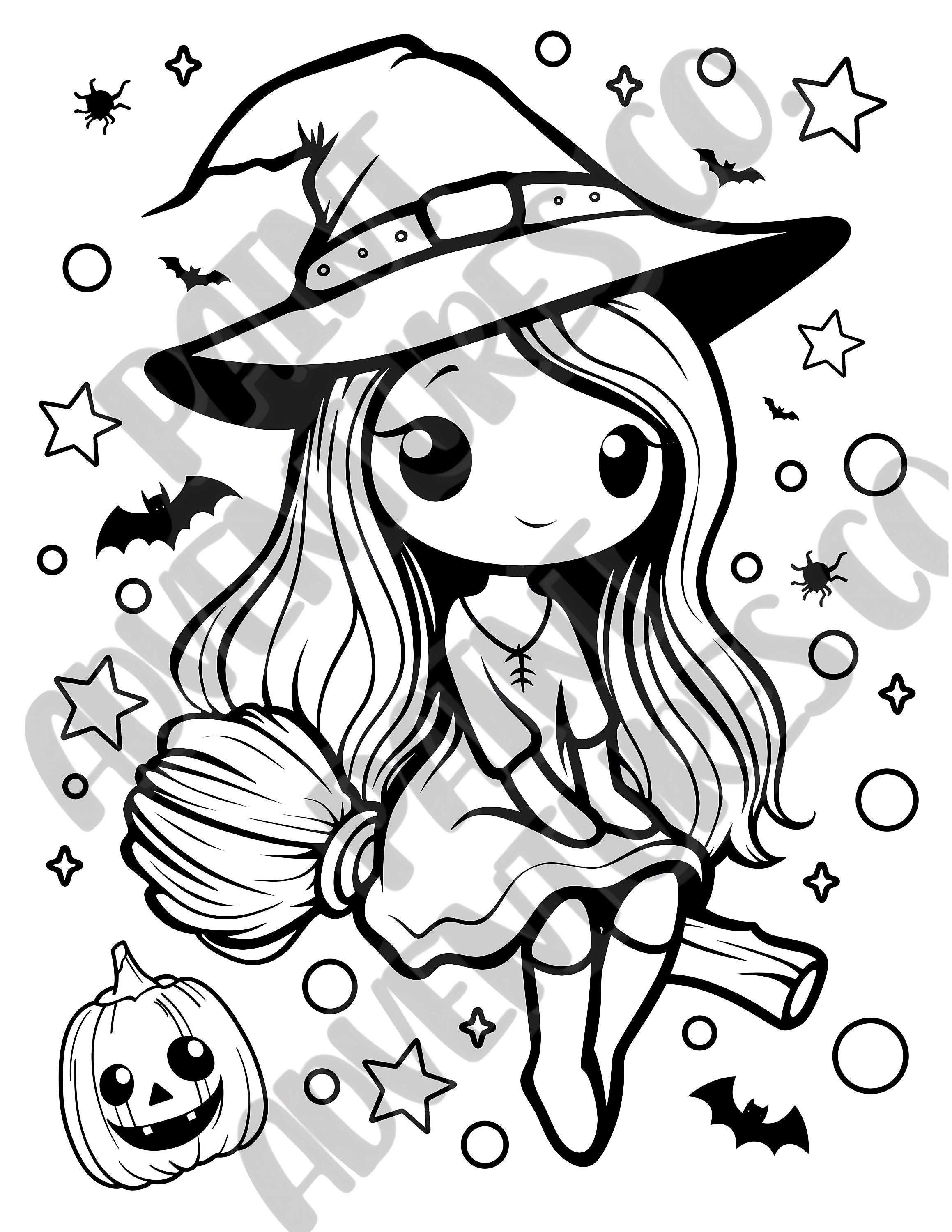 Magical Girl Witches Coloring Pages Bundle - Etsy