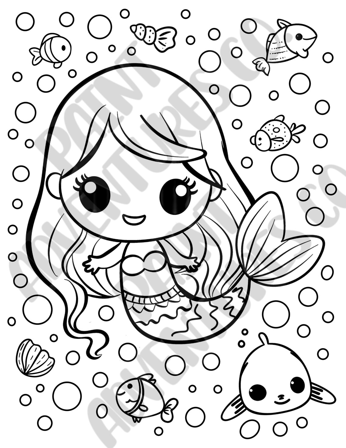 Magical Mermaid Coloring Pages Bundle for Kids - Etsy