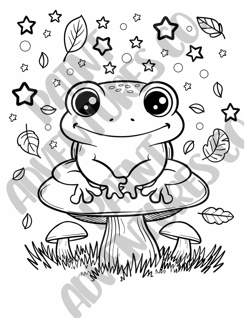 Hoppy Fun Frog Coloring Pages Bundle - Etsy