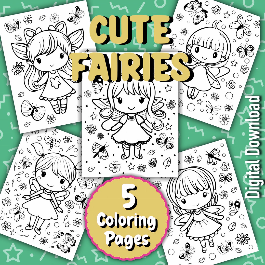 Fairyland Magic Coloring Pages Bundle for Kids - Etsy