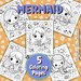 Magical Mermaid Coloring Pages Bundle for Kids - Etsy
