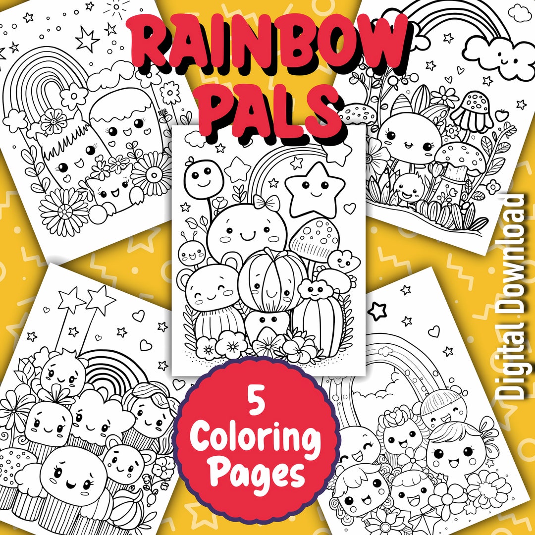 Rainbow Pals Coloring Pages Bundle - Etsy