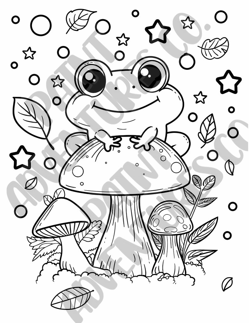 Hoppy Fun Frog Coloring Pages Bundle - Etsy