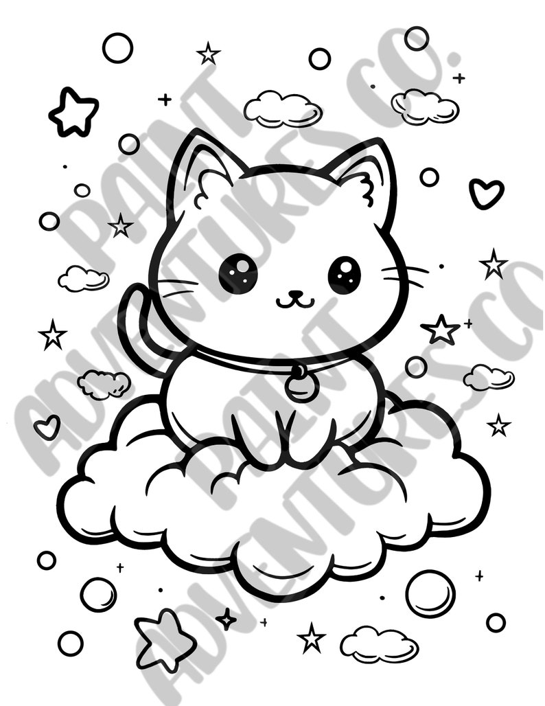 Purrfectly Cute Cats Coloring Pages Bundle - Etsy