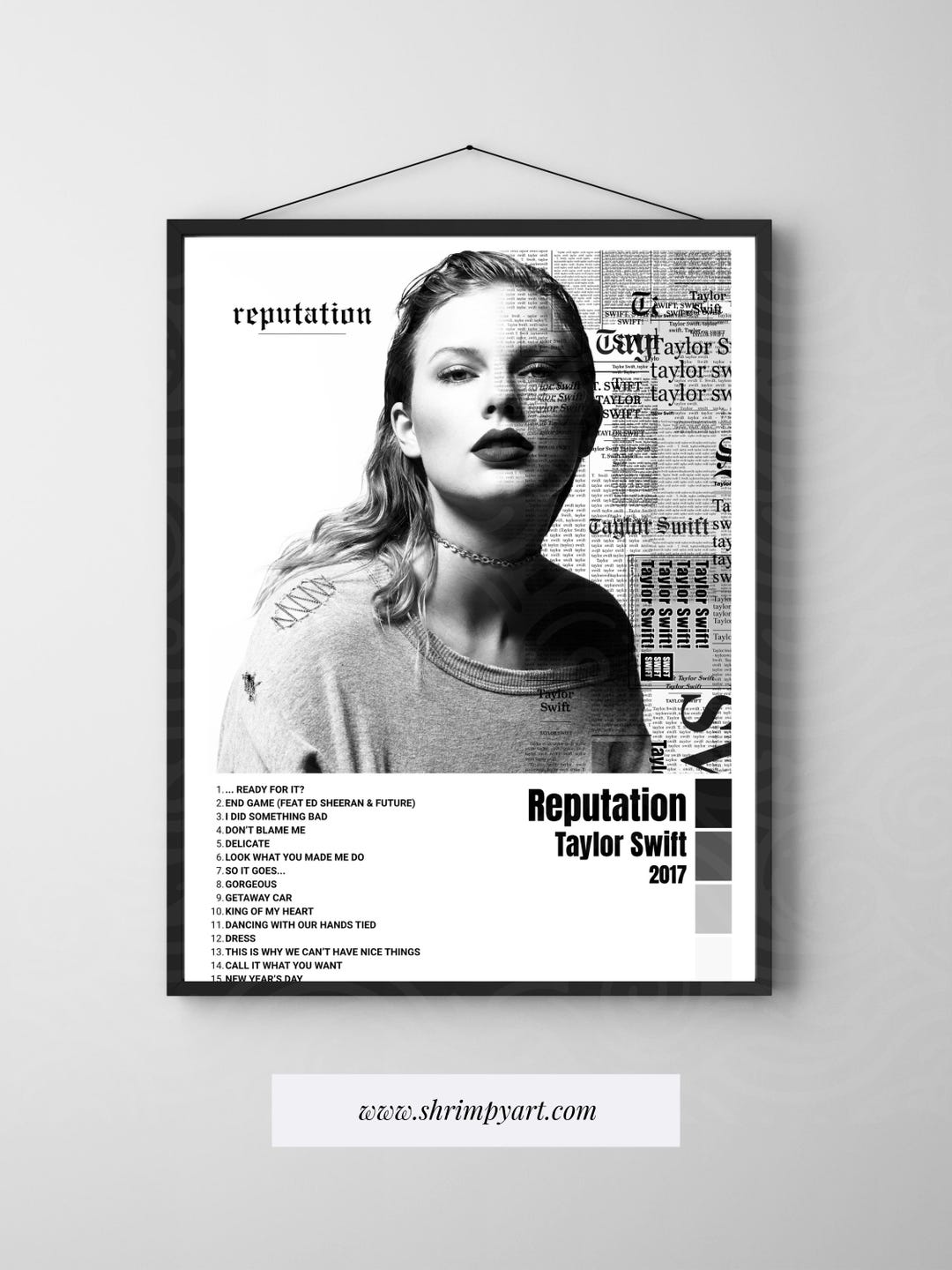 Custom Minimalist Album Poster – Taylor Swift Reputation | Personalized ...