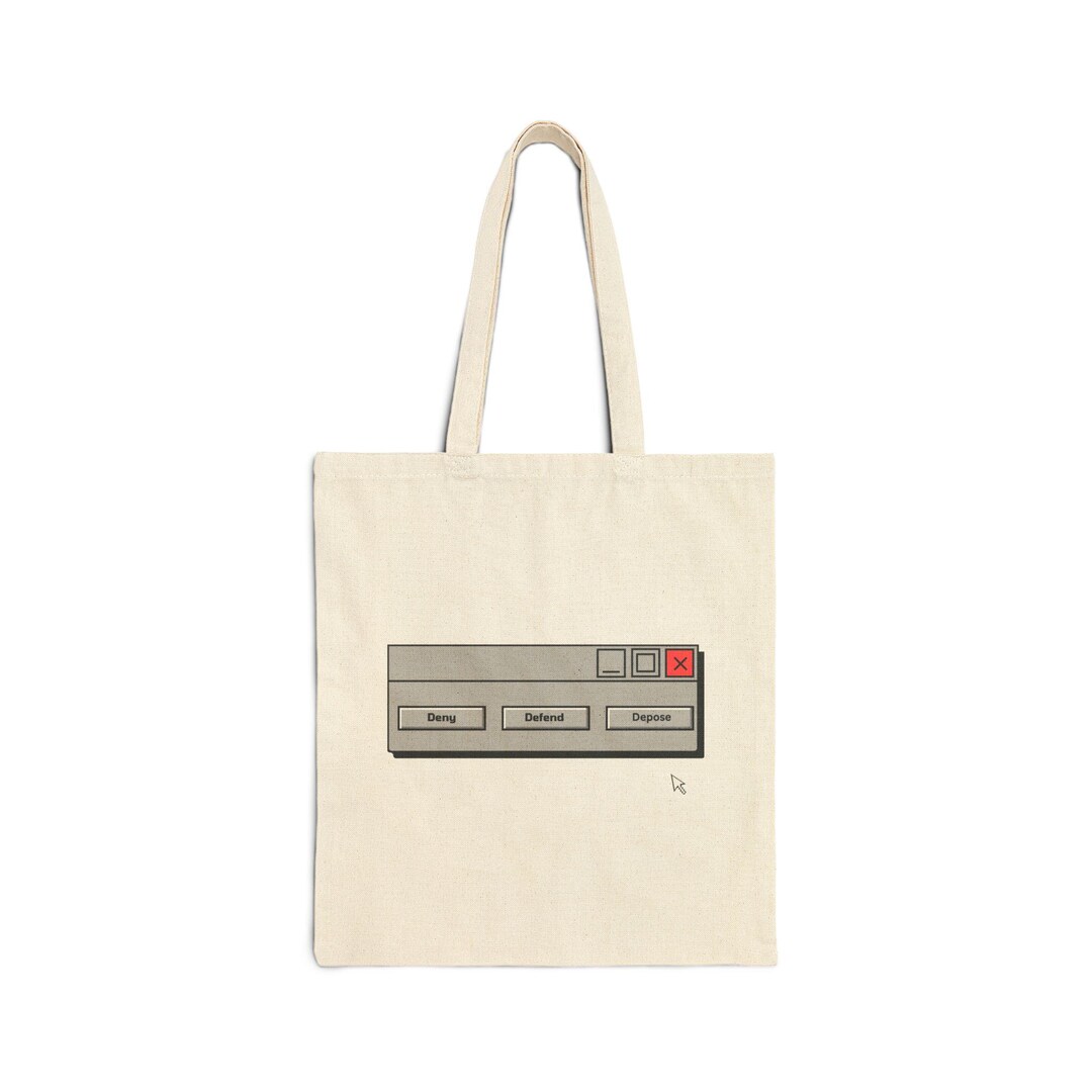 Retro Meme Tote Bag Deny Defend Depose CEO Internet Humor Satire, Funny ...