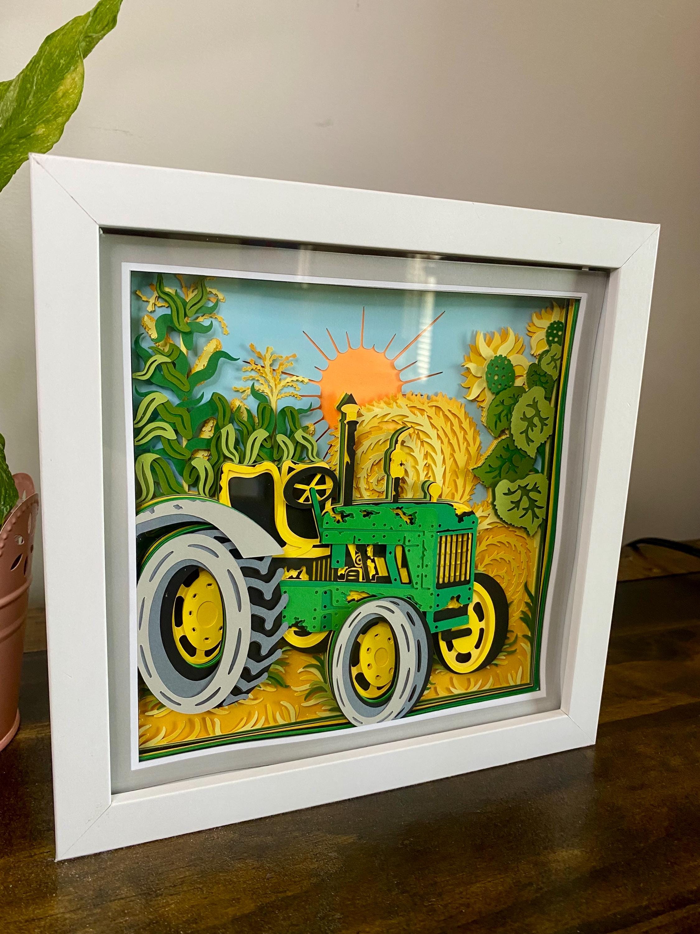 3D John Deere Shadowbox: Layered Paper Wall Art, 12x12 - Etsy