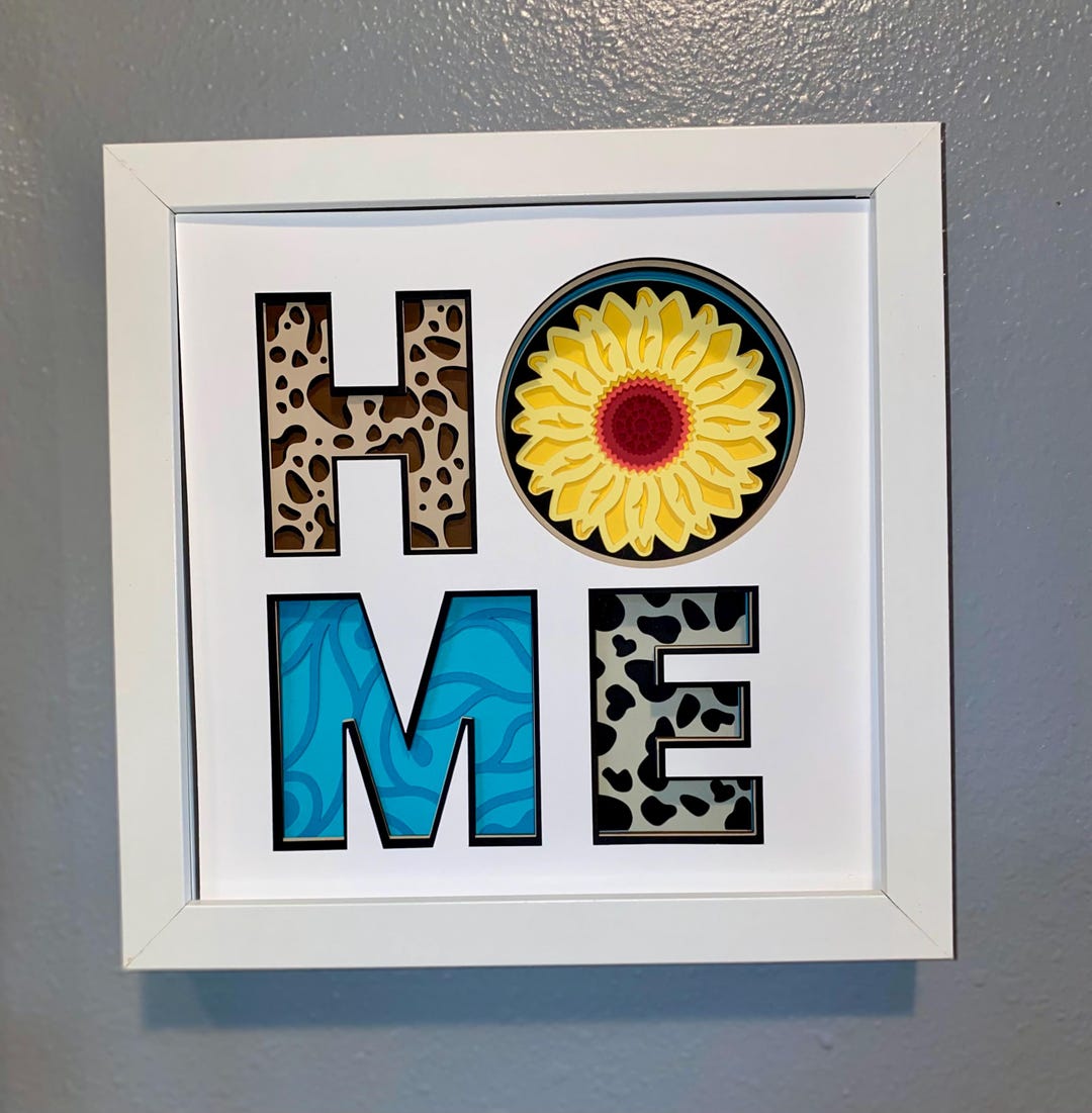 Cow Print Home Animal 3D Layered Shadowbox Wall Art Housewarming Gift ...