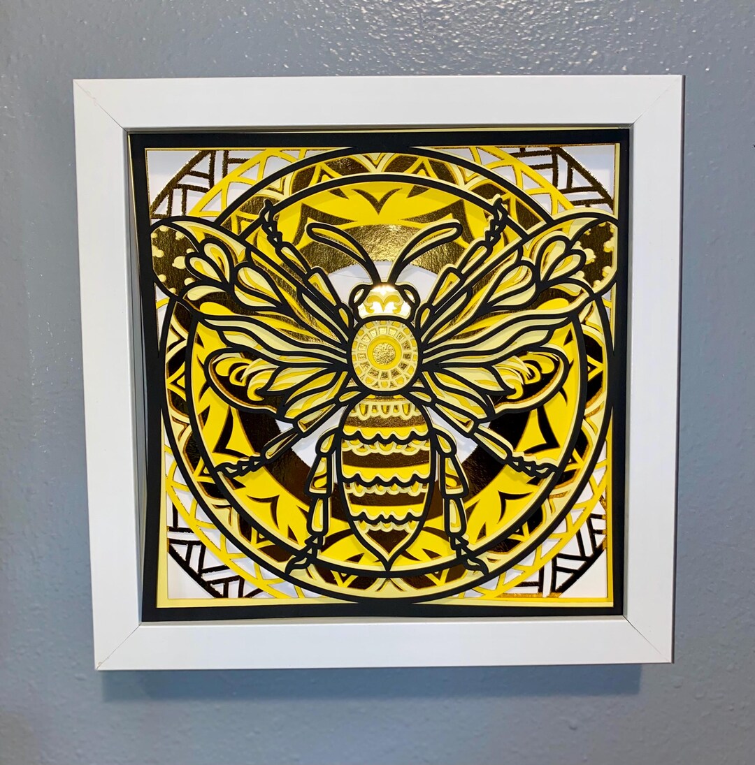 3D Bee Shadowbox - Etsy