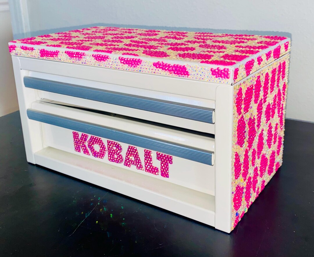 Custom Pink Cow Print Bejeweled VIRAL Kobalt Mini Toolbox - Etsy